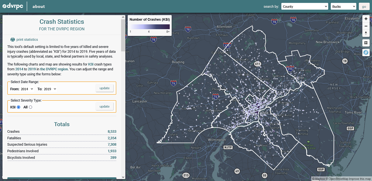 DVRPC Crash Data Viewer